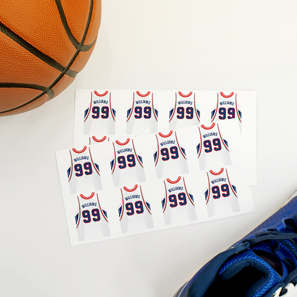 Labels For Kids - Basketball Jersey Labels